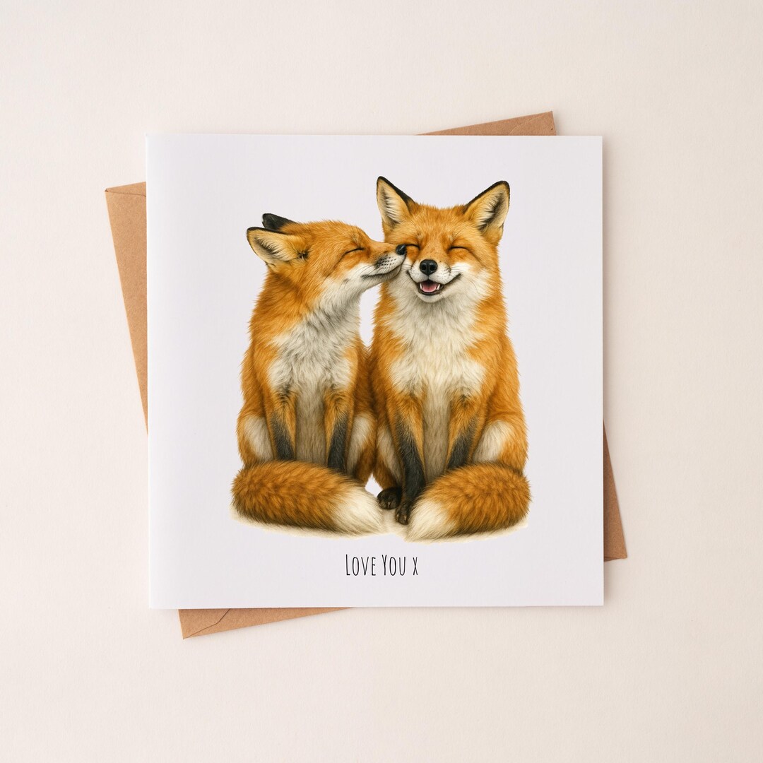 Fox Anniversary Card, Fox Love You Card, Fox Birthday Card Husband Wife ...