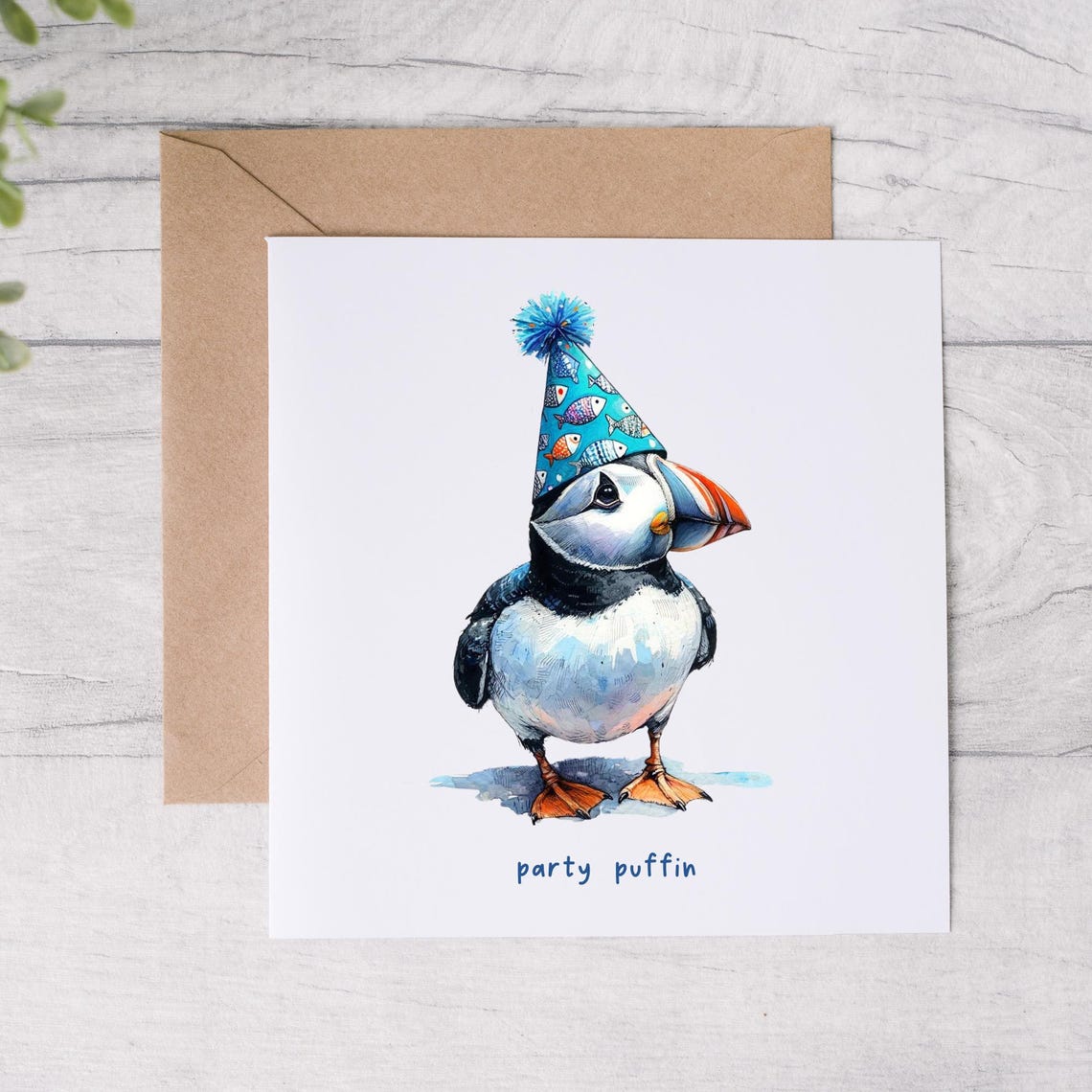 Party Puffin Birthday Card, Card for Her, Card for Him, Puffin Birthday ...