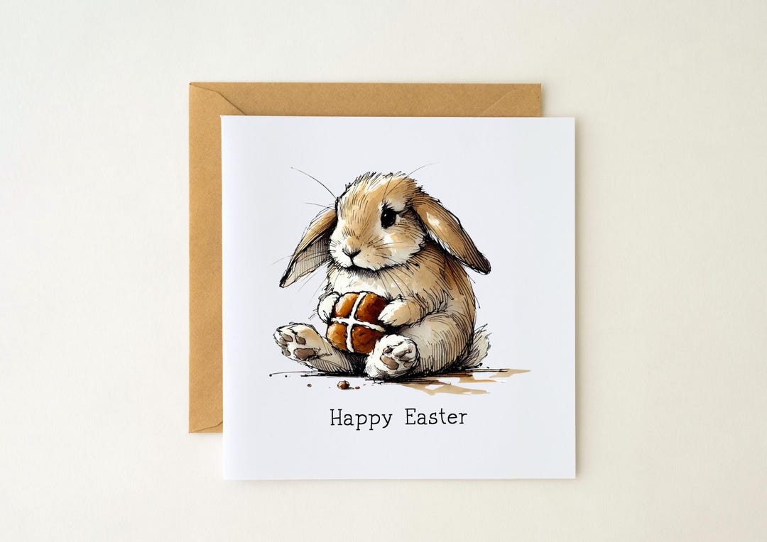 Happy Easter Greeting Card, Cute Card for Easter, Floral Easter Cards ...