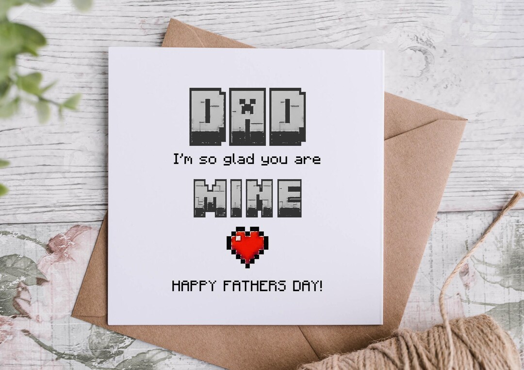 Minecraft Fathers Day Card Minecraft Dad Grandad Fathers Day Card ...