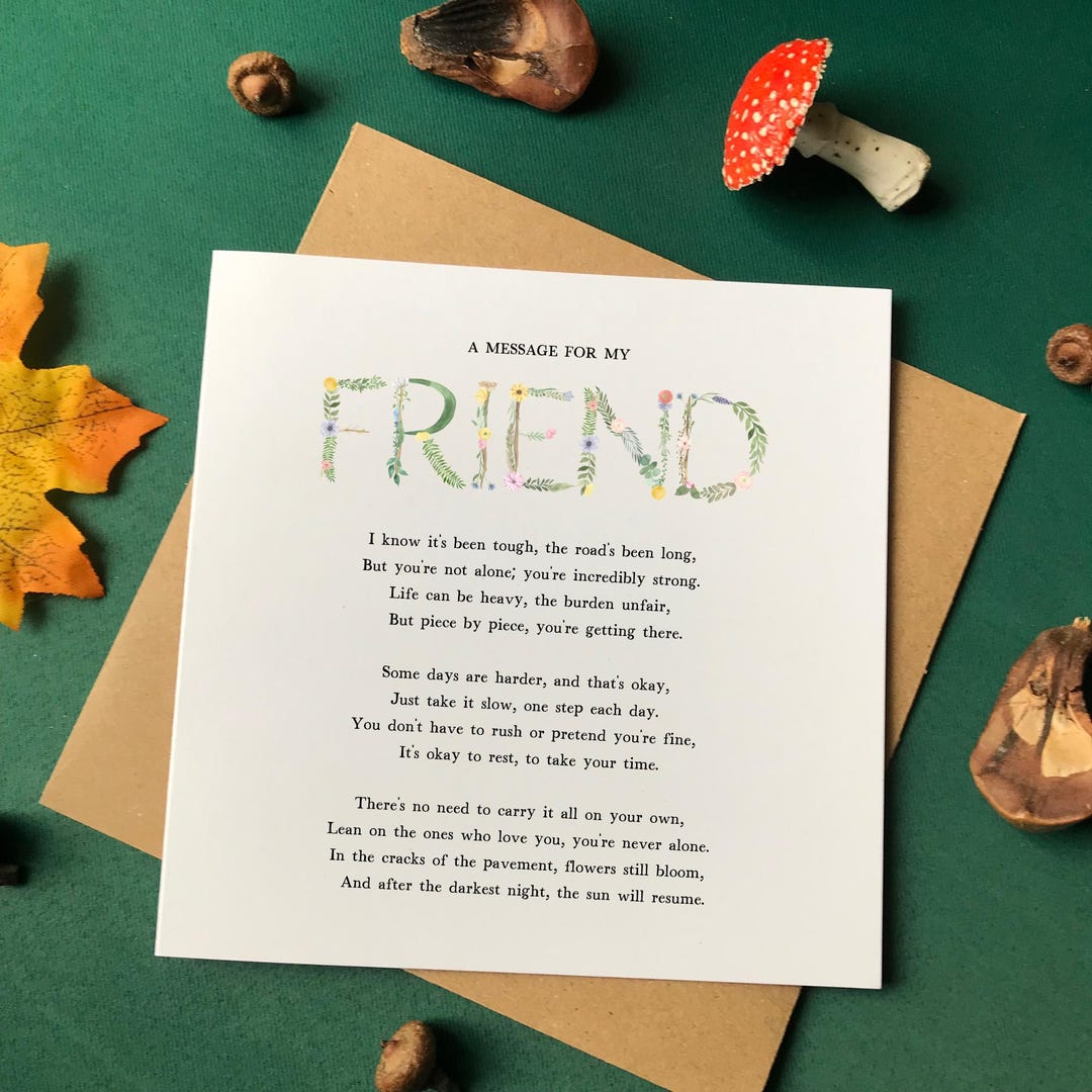 Tough Times Card, Supportive Friend, Friends Always, Colleague Card ...