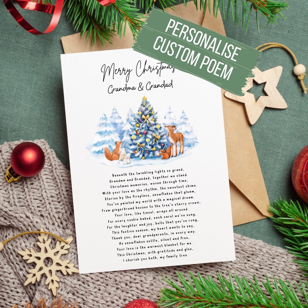 Grandma Christmas Card Grandma Poem Christmas Card for Gran - Etsy