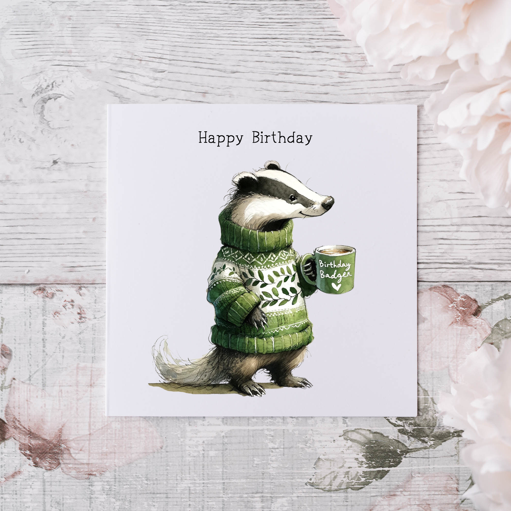 A6/A5 Unique Birthday Card Funny Badger Watercolour Card You Are ...