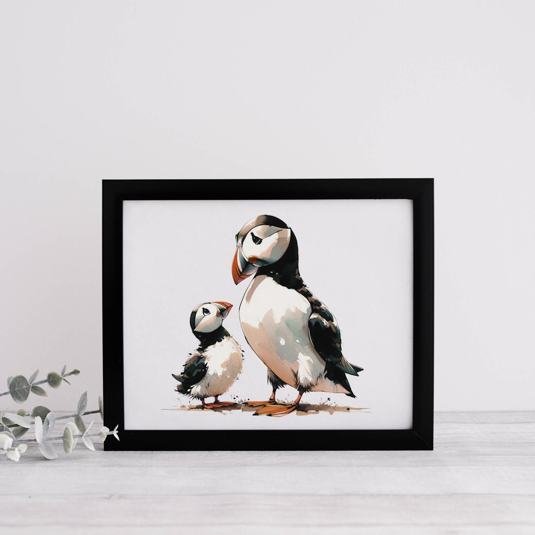 Puffin Art Print, Puffin Illustration Print, A4 Art Print Puffins - Etsy