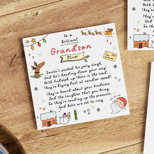 Grandson Christmas Card Personalised Grandson Doodle Christmas Card ...