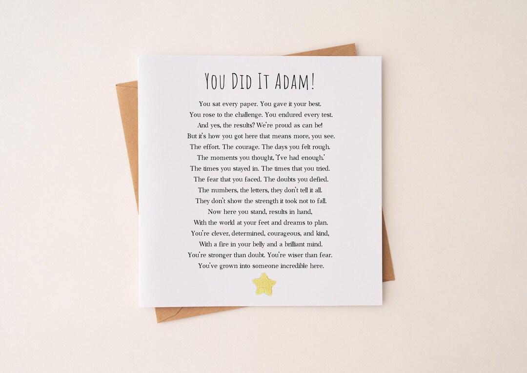 GCSE Congratulations Card, Congratulations GCSE Results Card for Son ...