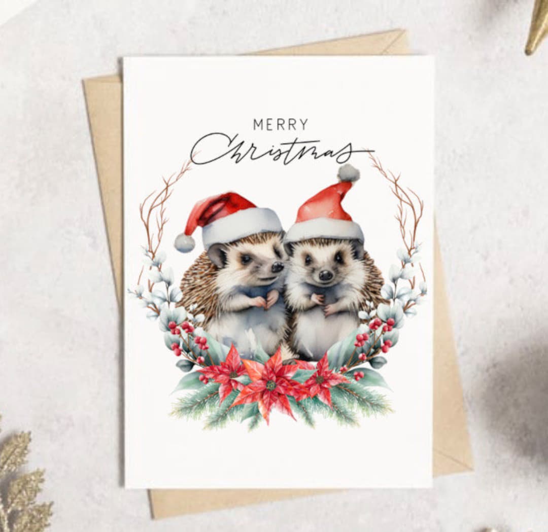 Hedgehog Christmas Card Funny Hedgehog Christmas Card Funny - Etsy UK