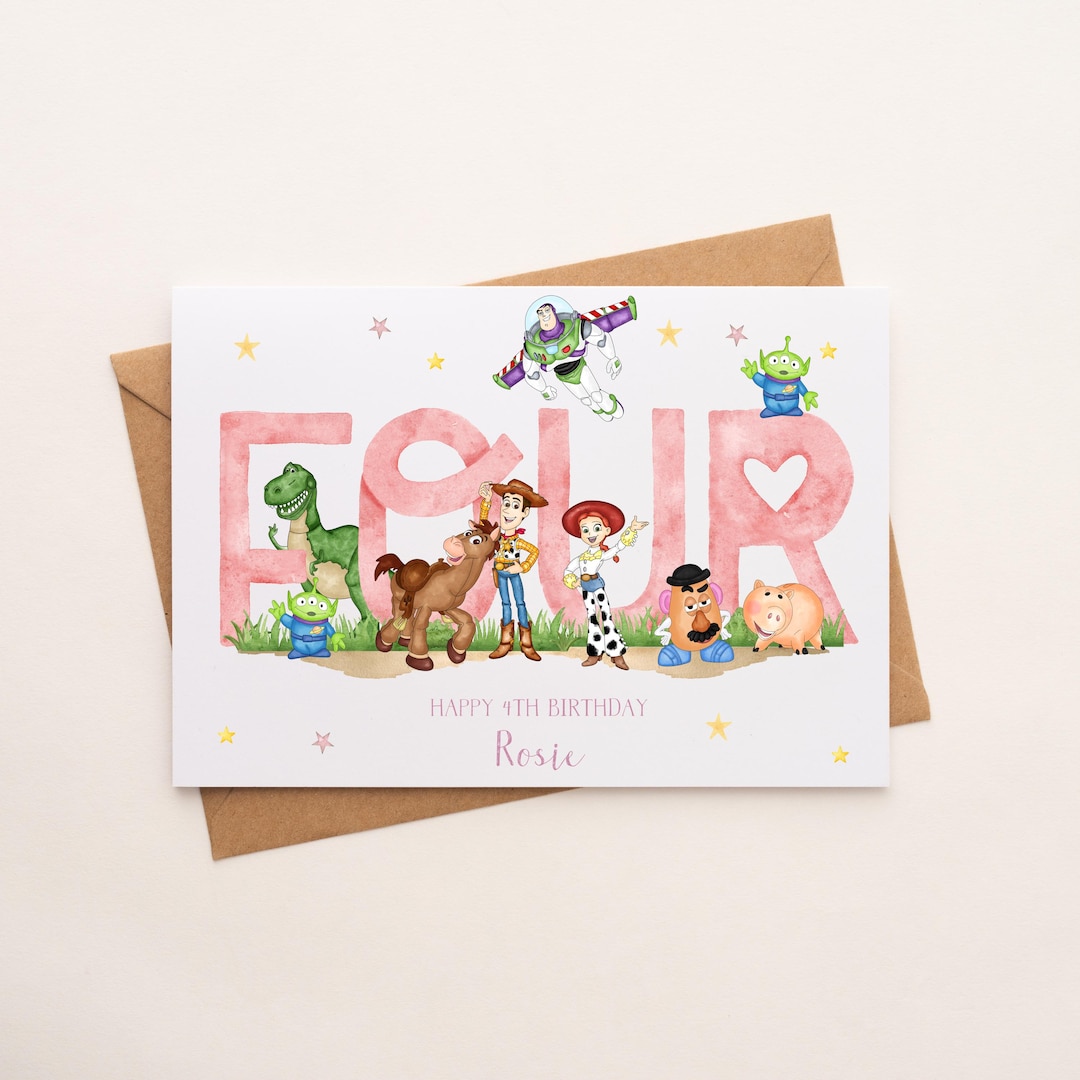 Toy Story Birthday Card Fourth Birthday Card Toy Story Any Name Any ...
