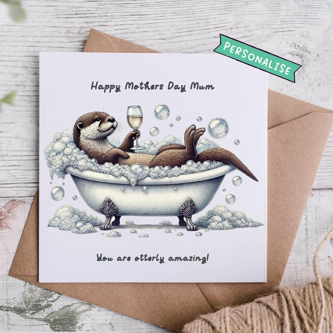 Otter Mothers Day Card, Unique Otter Mothers Day Card - Etsy