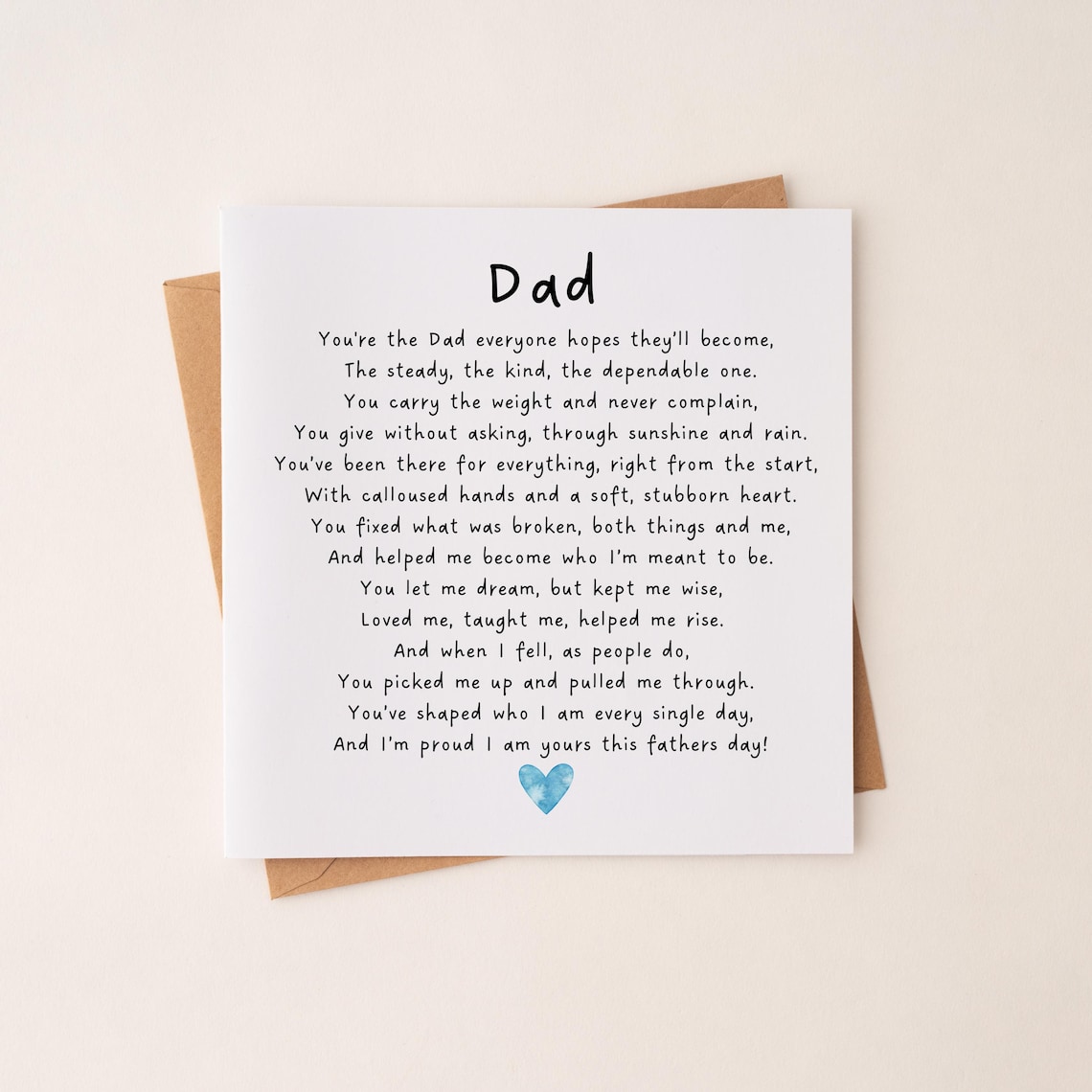 Fathers Day Card Verse, Card for Dad, Card for Father, Happy Fathers ...