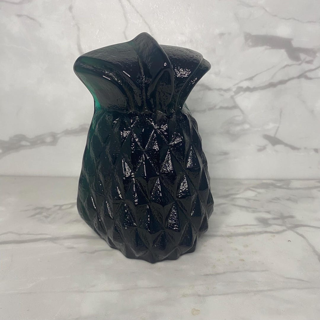 Vintage BLENKO Pineapple Bookend Dark Green Art Glass Boho Tiki ONE - Etsy