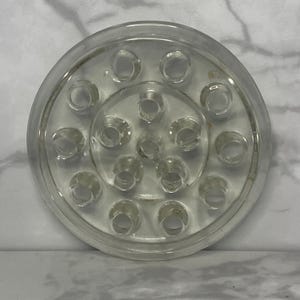 Vintage Clear Glass Flower Frog 16 Hole 5” for Floral Arranging Craft ...