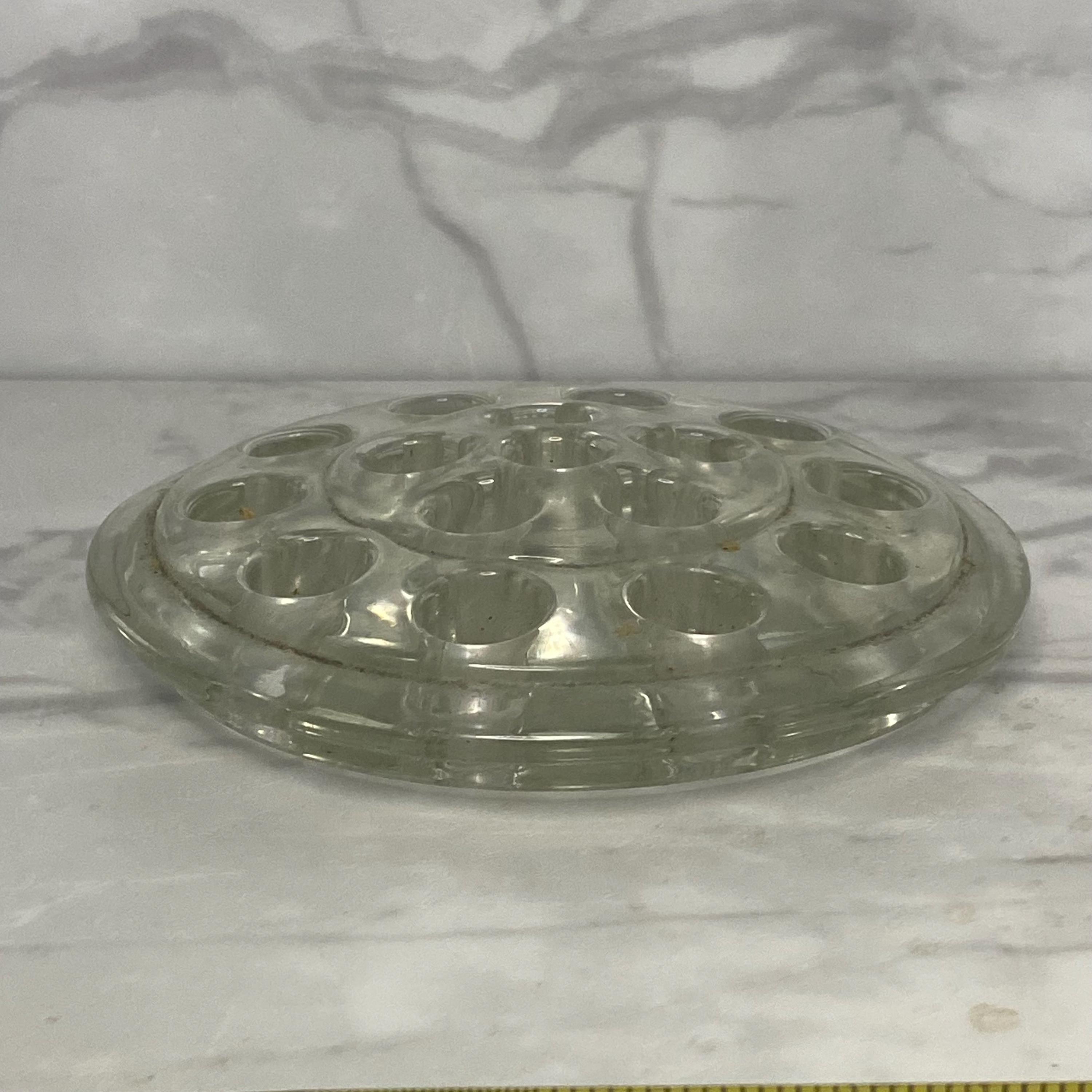 Vintage Clear Glass Flower Frog 16 Hole 5” for Floral Arranging Craft ...