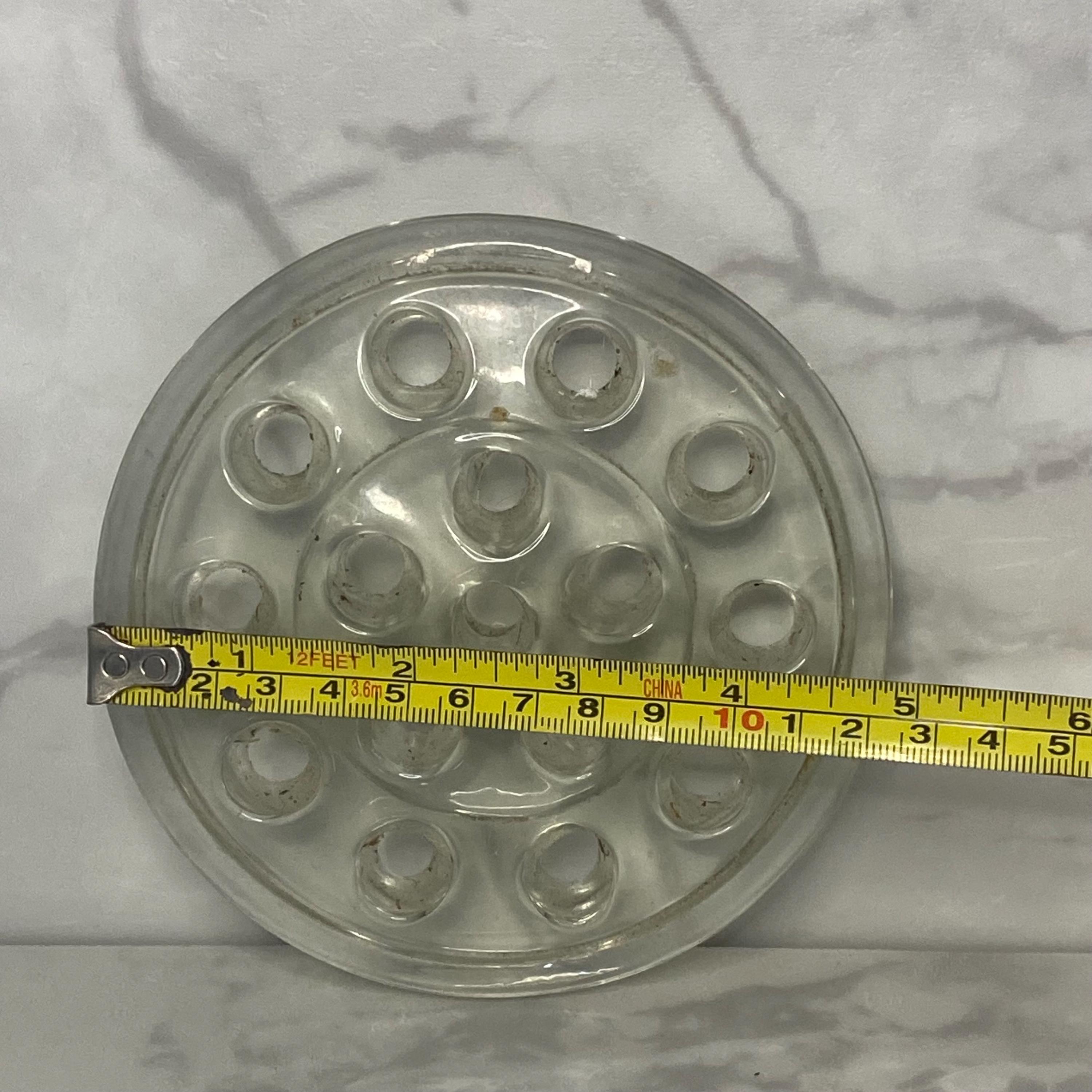 Vintage Clear Glass Flower Frog 16 Hole 5” for Floral Arranging Craft ...