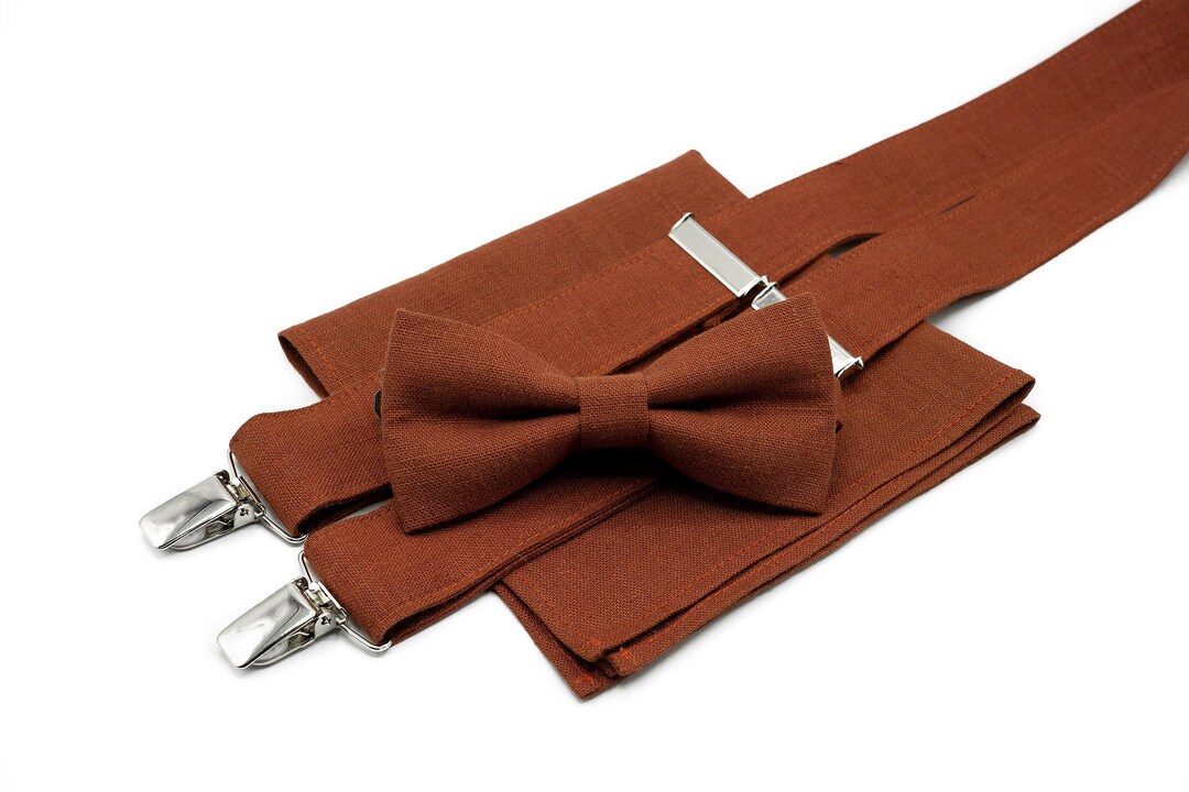 Rust Terracotta Color Linen Best Men Ties for Desert or Fall Weddings ...