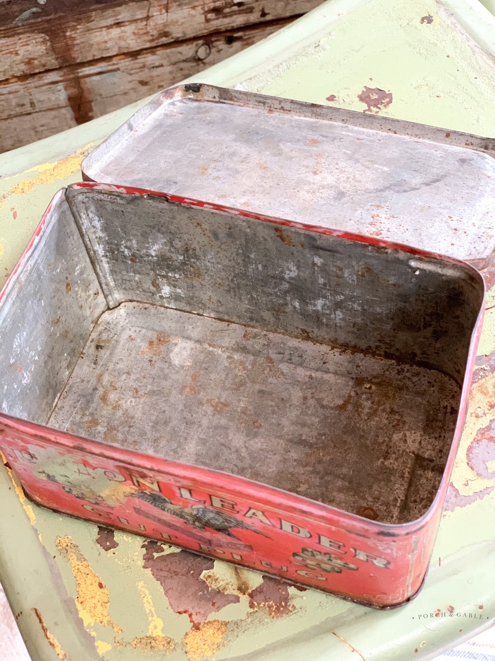 Vintage Tobacco Tin, Union Leader Cut Plug Advertising Graphics Tin ...