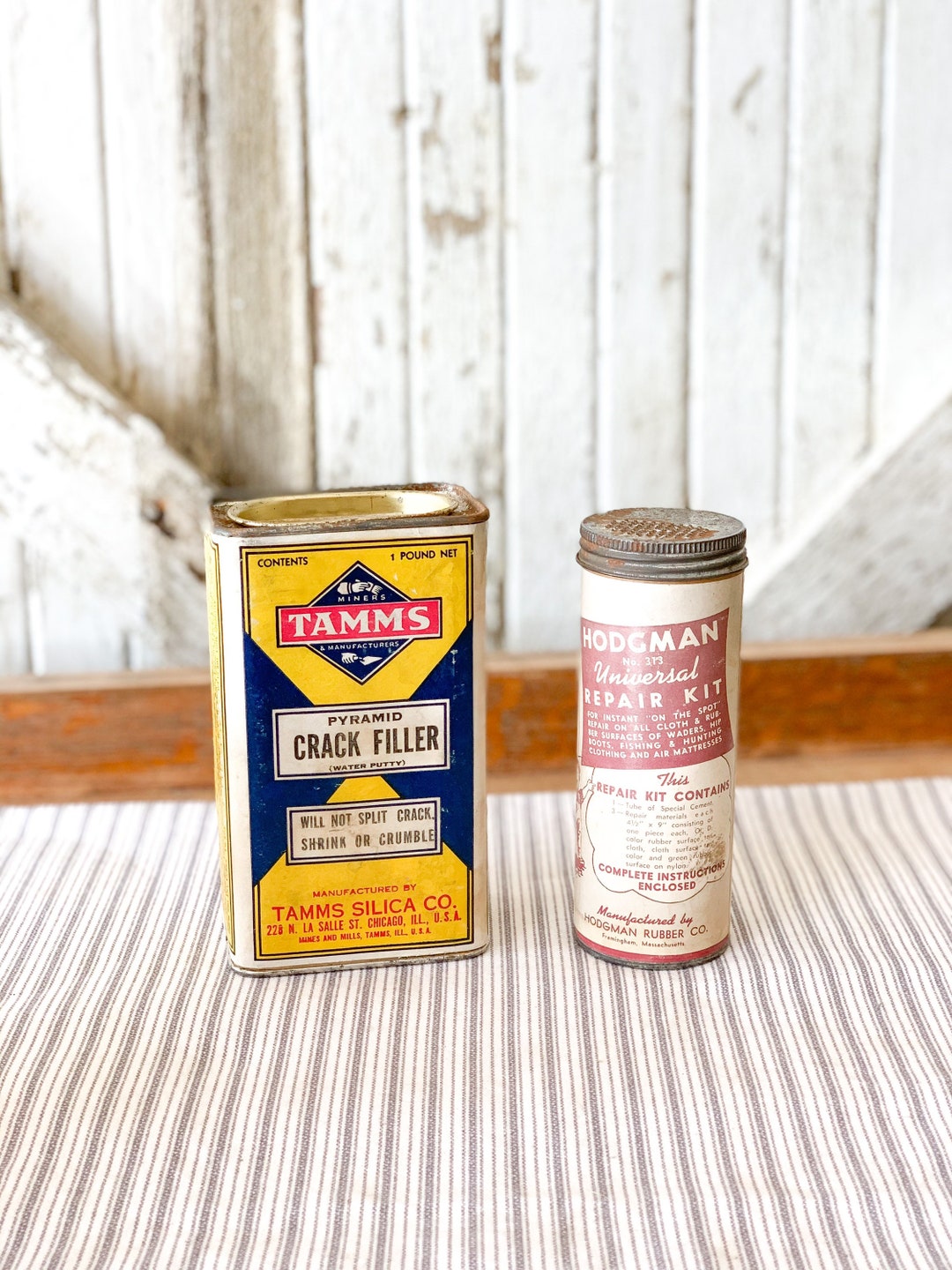 Vintage Tamms Pyramid Crack Filler and Hodgman Universal Repair Kit ...