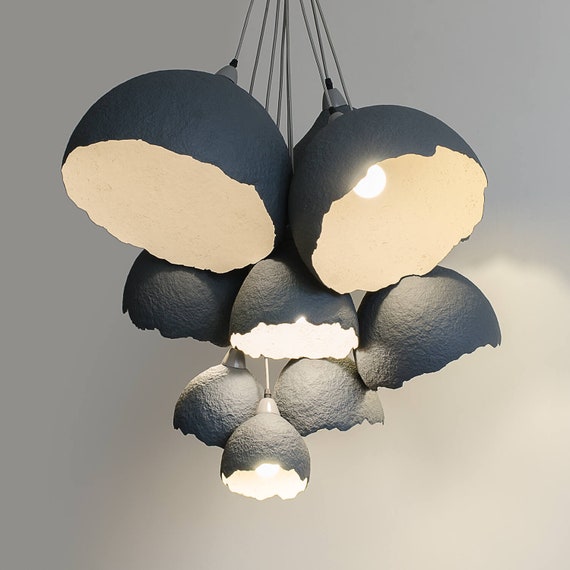 Paper Pendant Light Fixtures Modern LED Art Paper Iron Acrylic