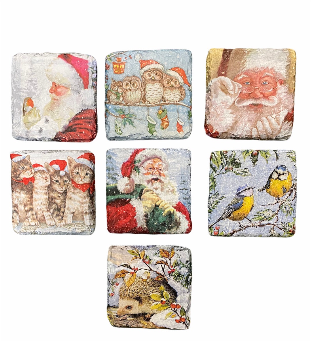 Christmas Slate Coasters for Him, for Her, Home Decor. - Etsy