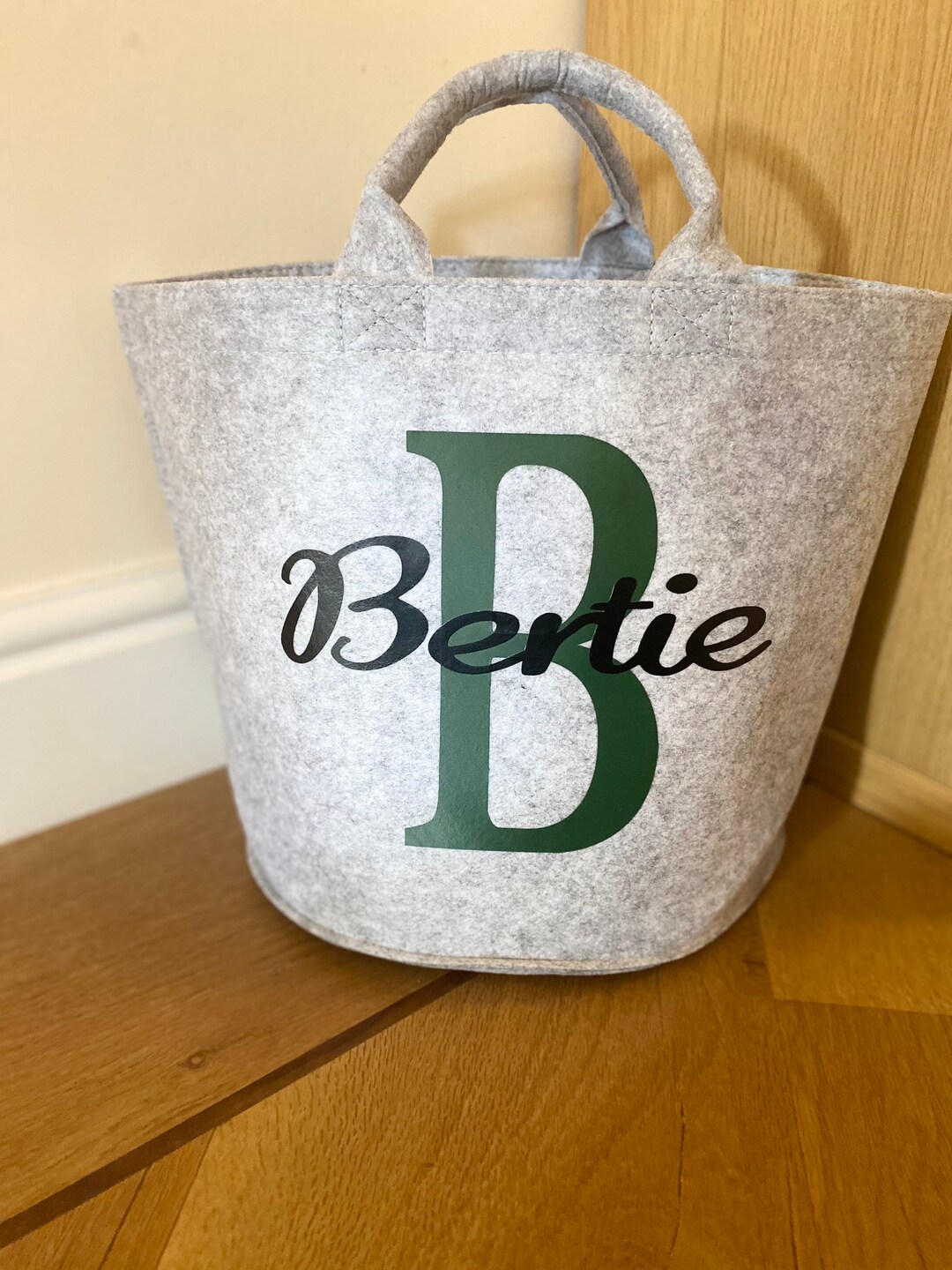 Grey Felt Storage/toy/pet Trug Buckets Organisation Personalised - Etsy