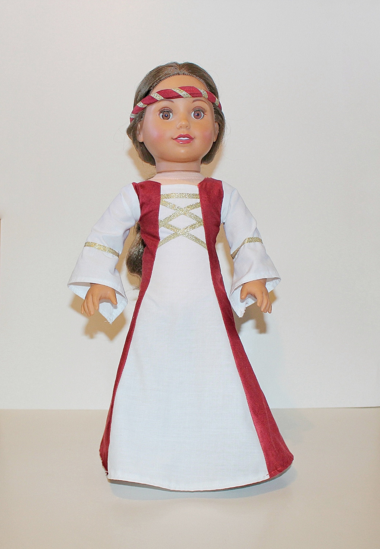 Medieval Doll Dress With Headpiece, 18 Inch Doll Clothes - Etsy