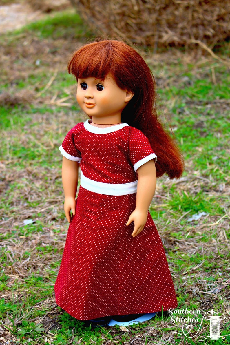 Red Polka Dot Doll Dress For 18 Inch Doll Etsy