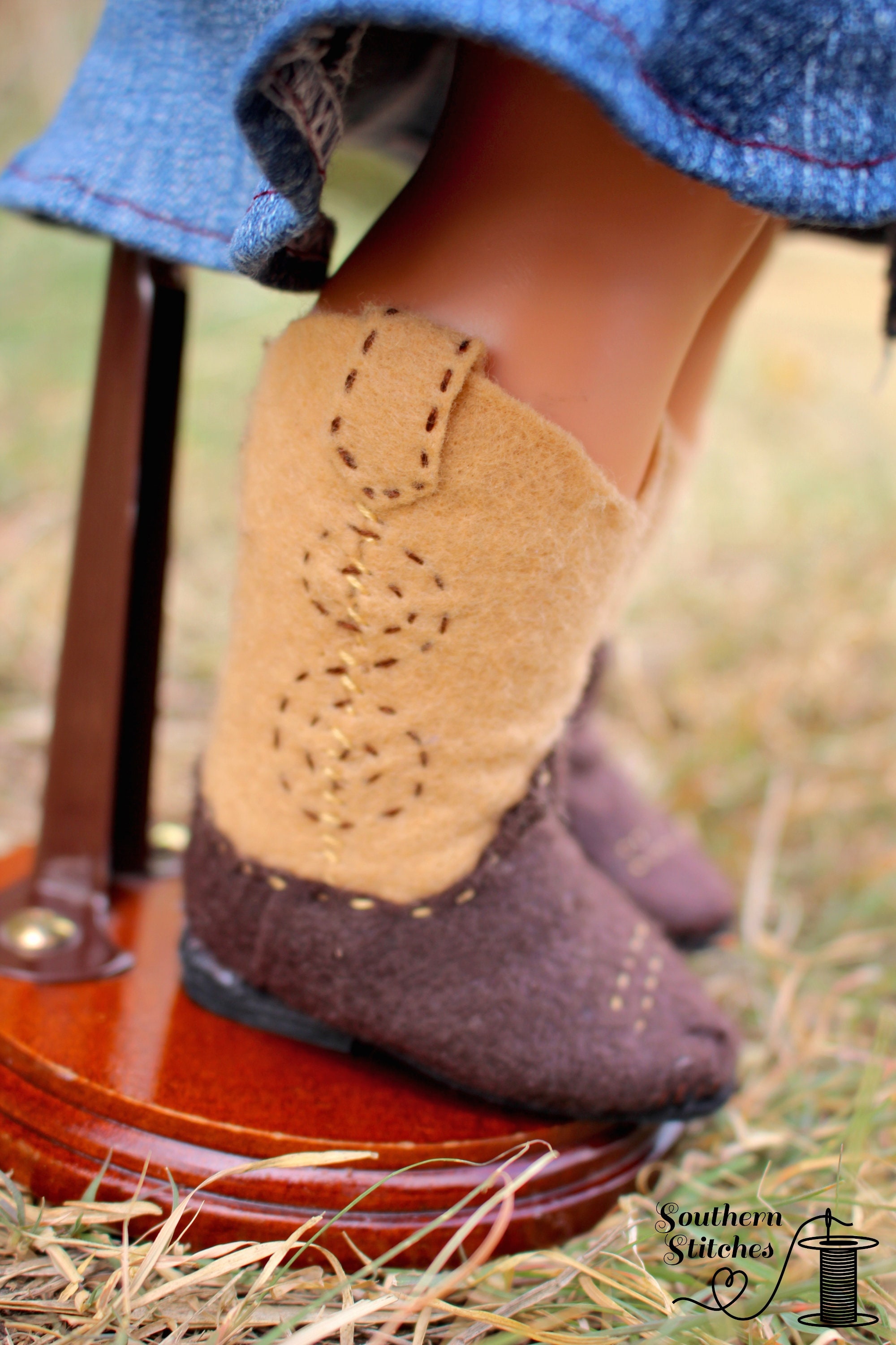 Cowgirl Outfit for 18 Inch Doll, Cowboy Hat, Tied Bandana, Cowboy Boots ...