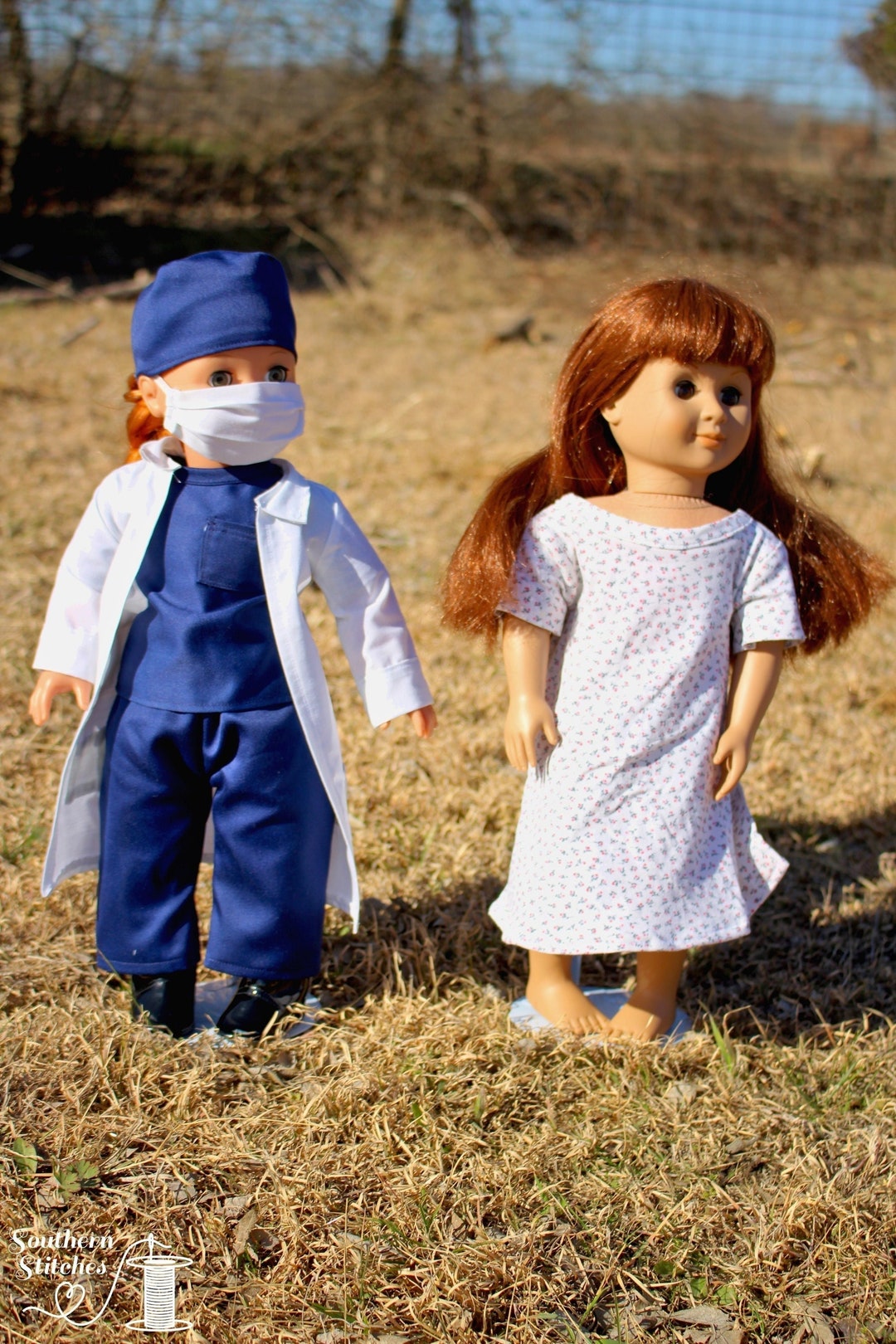 Doll Doctor Outfit and Patient Hospital Gown/nightgown Set for 18 Inch ...