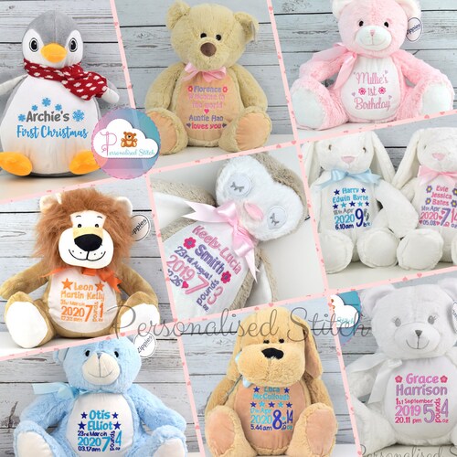 Personalised Teddy Bears / Personalized Gift / Embroidered - Etsy UK