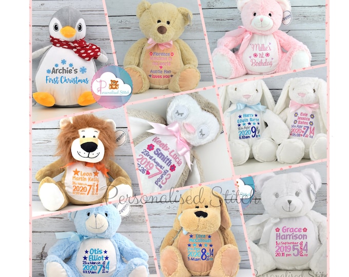 Personalised Teddy Bears / Embroidered Teddies / Personalised Birthday ...