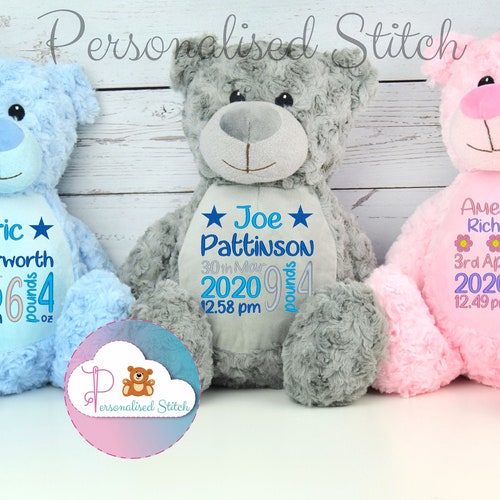 Personalised Teddy Bear Gift Embroidered Keepsake Baby Teddy - Etsy