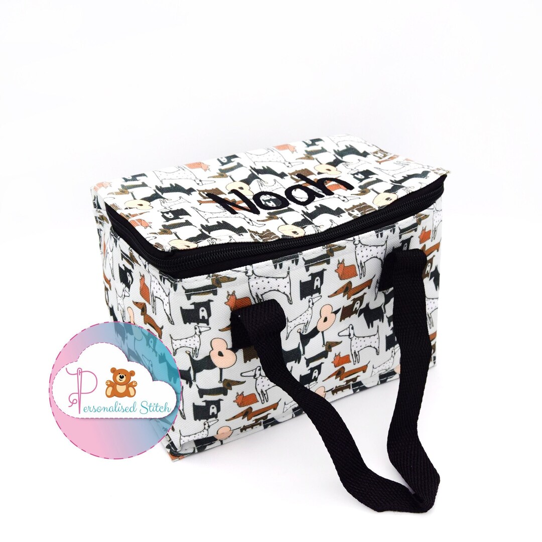 Personalised Lunch Box Lunch Bag Posh Dogs Embroidered Back - Etsy