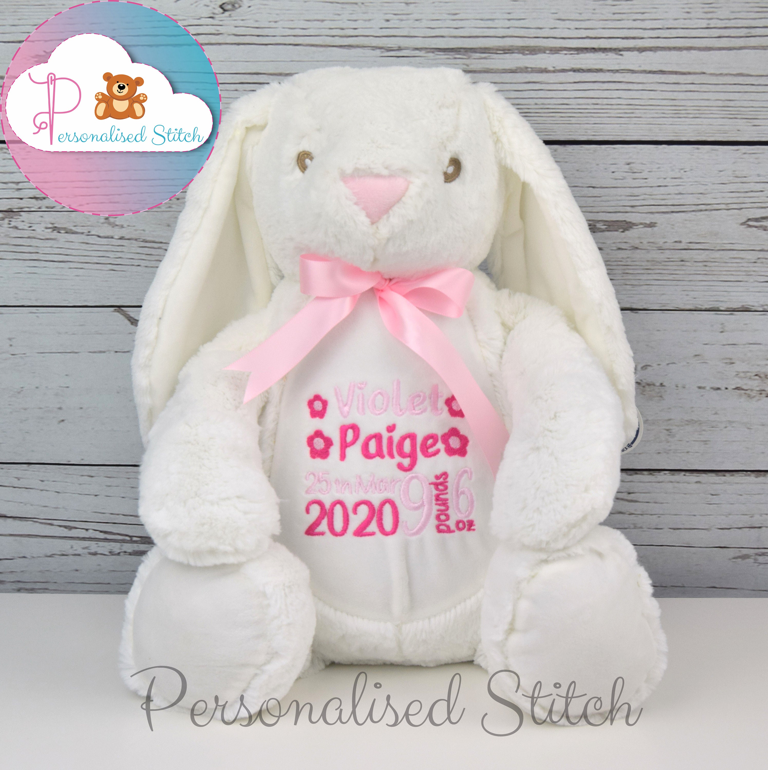 Personalised Bunny Rabbit Teddy Bear / Easter Bunny Gift/ Personalised ...