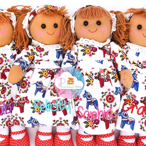 Personalised Rag Dolls Rose Embroidered Birthday Baby Gift - Etsy