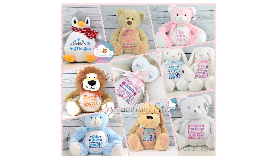 Personalised Teddy Bears / Embroidered Teddies / Personalised Birthday ...