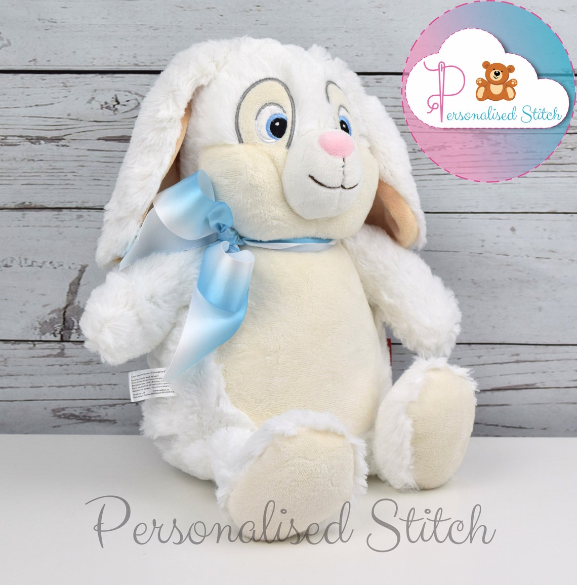 Personalised Bunny Teddy Bear / Embroidered Cubbie Teddy / Easter Bunny ...
