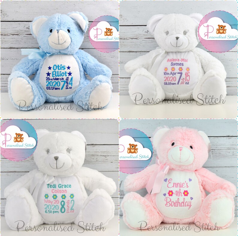Personalised Teddy Bears / Embroidered Teddies / Personalised Birthday ...