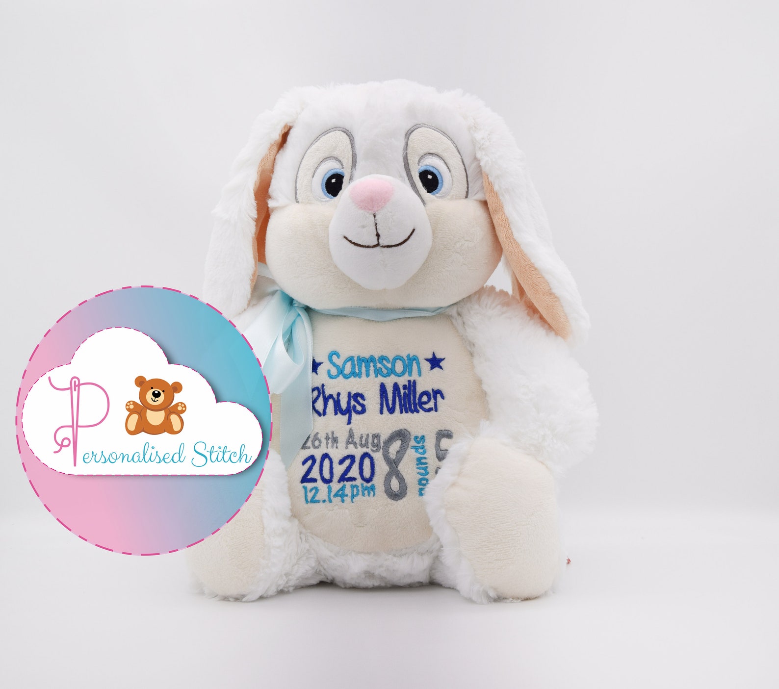 Personalised Bunny Teddy Bear / Embroidered Cubbie Teddy / Easter Bunny ...