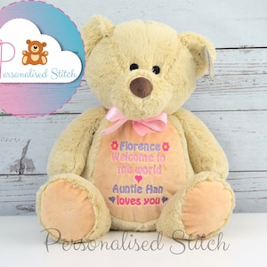 Personalised Teddy Bear for Baby, Personalized Gift, Stuffed Animal ...
