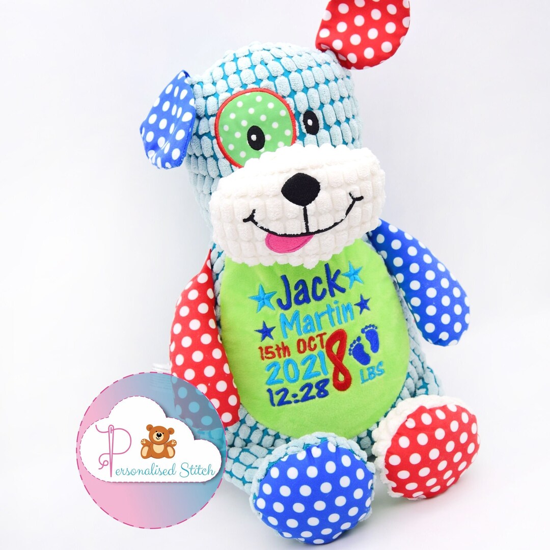 Personalised Teddy Bear Dog Cubbies Embroidered Stuffed Animal ...