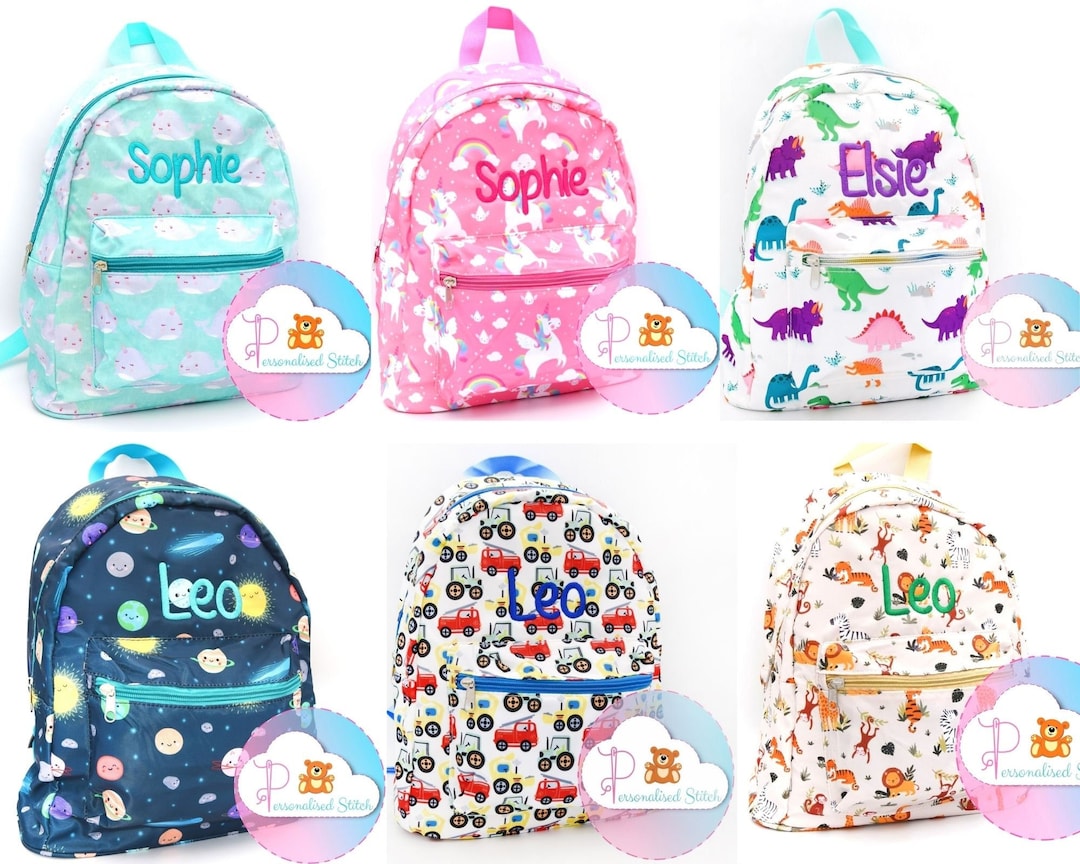 Personalised Backpack Kids Boys and Girls Embroidered Backpacks ...