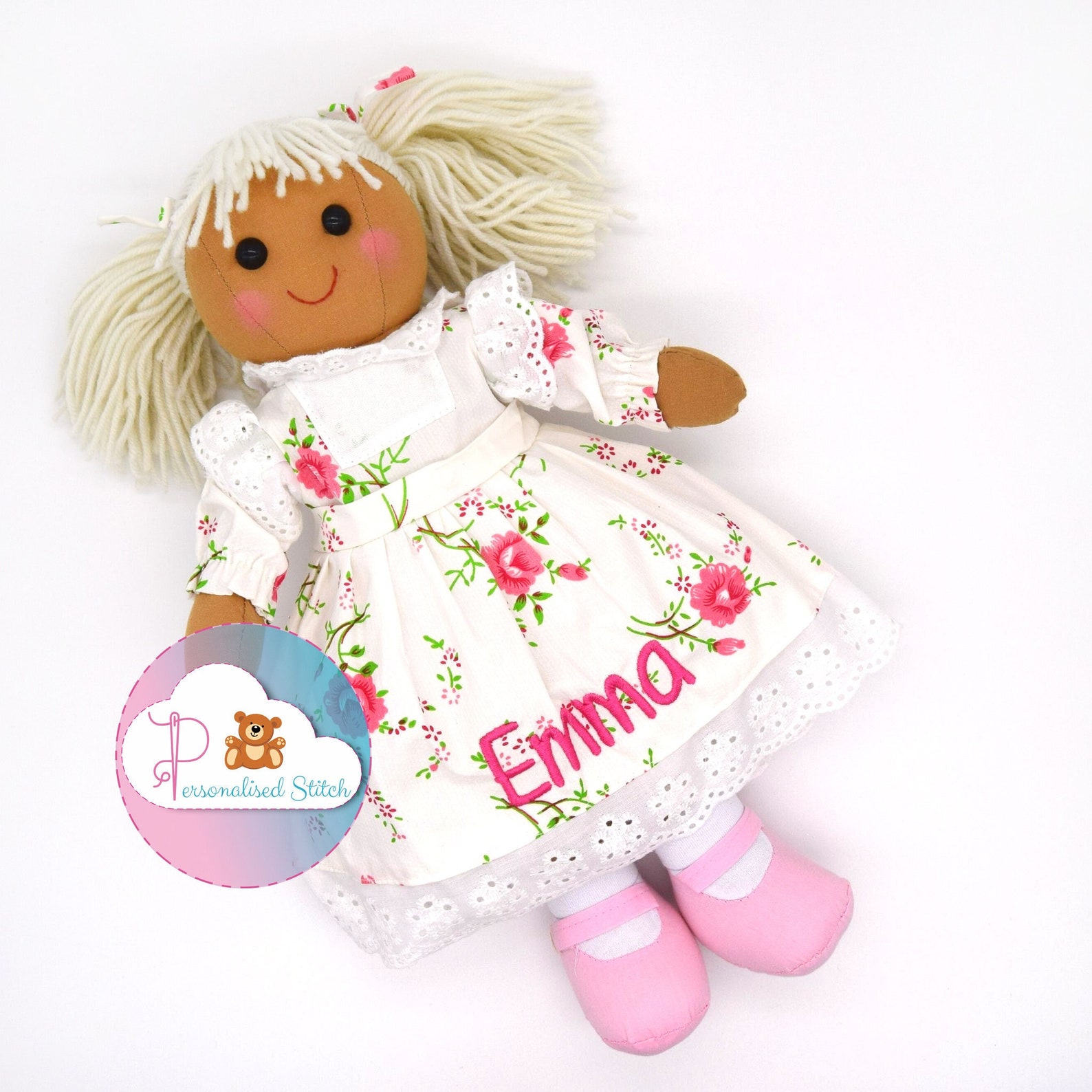 Personalised Rag Dolls Rose Embroidered Birthday Baby Gift - Etsy