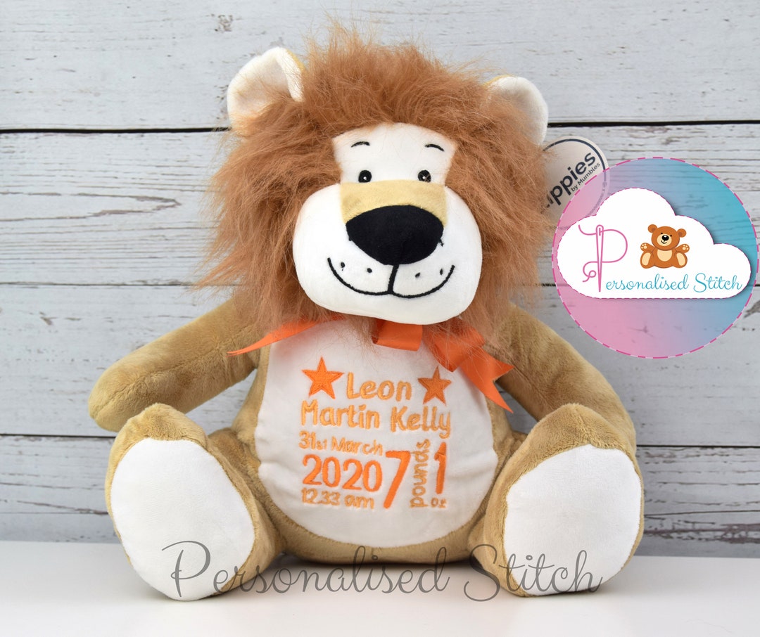 Personalised Teddy Bear Lion, Embroidered Teddies, Personalized Gift ...