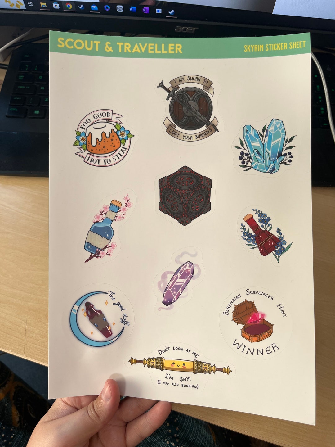 A4 Skyrim Sticker Sheet - Etsy