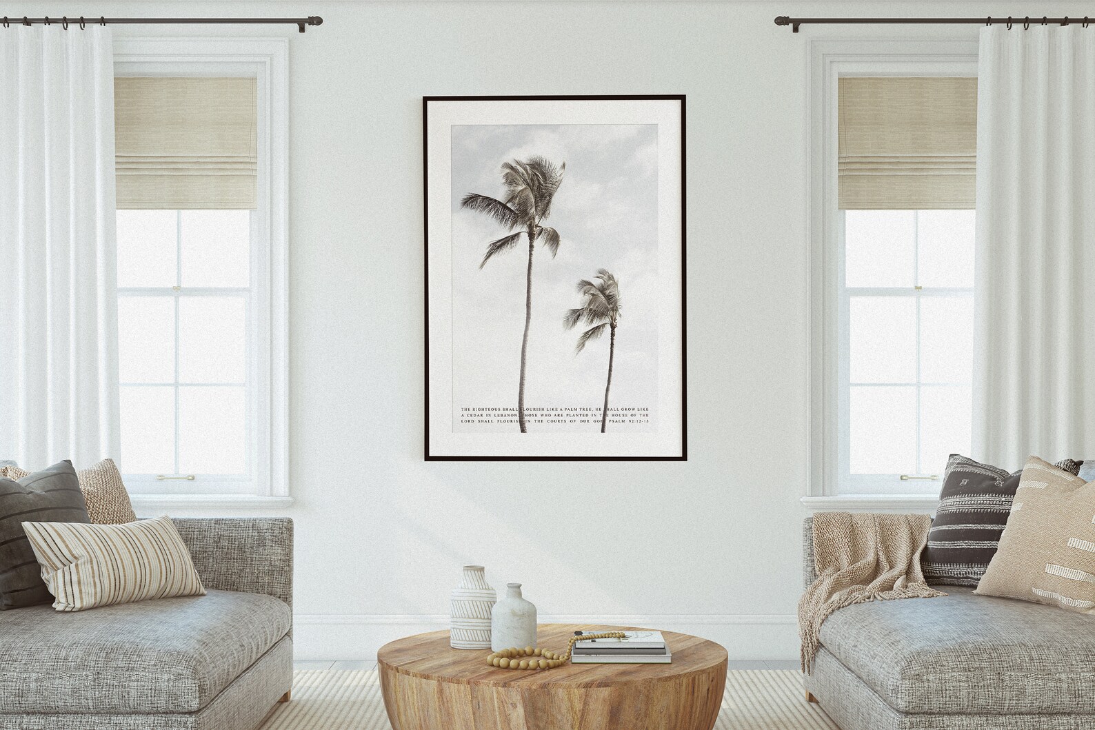 Palm Tree Bible Verse Wall Art Printable Tropical Beach - Etsy