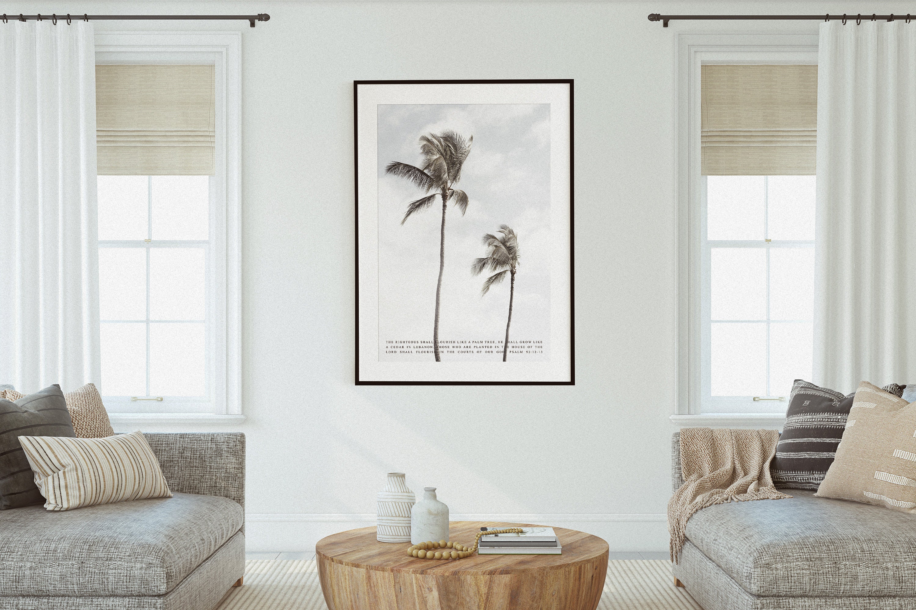 Palm Tree Bible Verse Wall Art Printable | Tropical, Beach House Decor ...