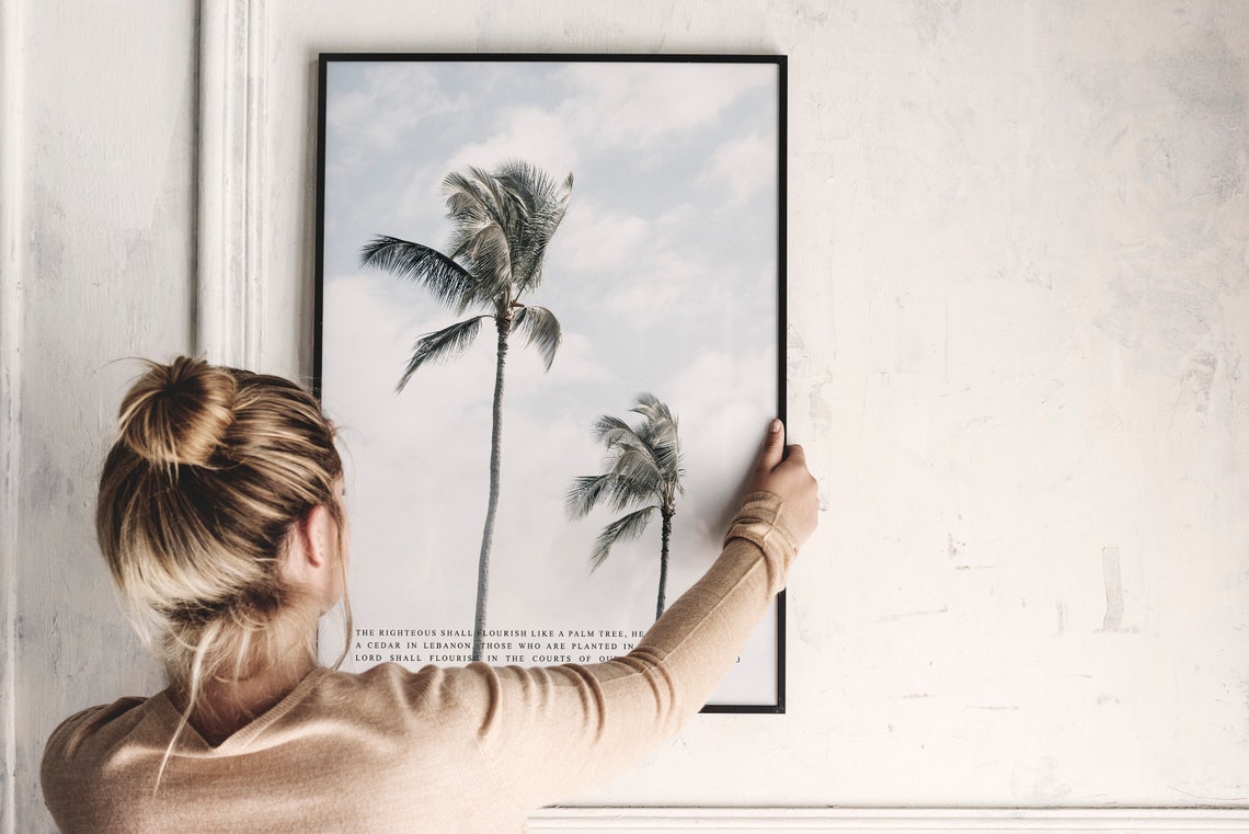 Palm Tree Bible Verse Wall Art Printable Tropical Beach - Etsy