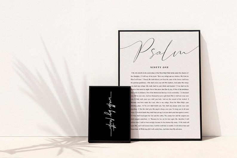 Psalm 91 Scripture Wall Art Printable | Minimalist Modern Christian ...