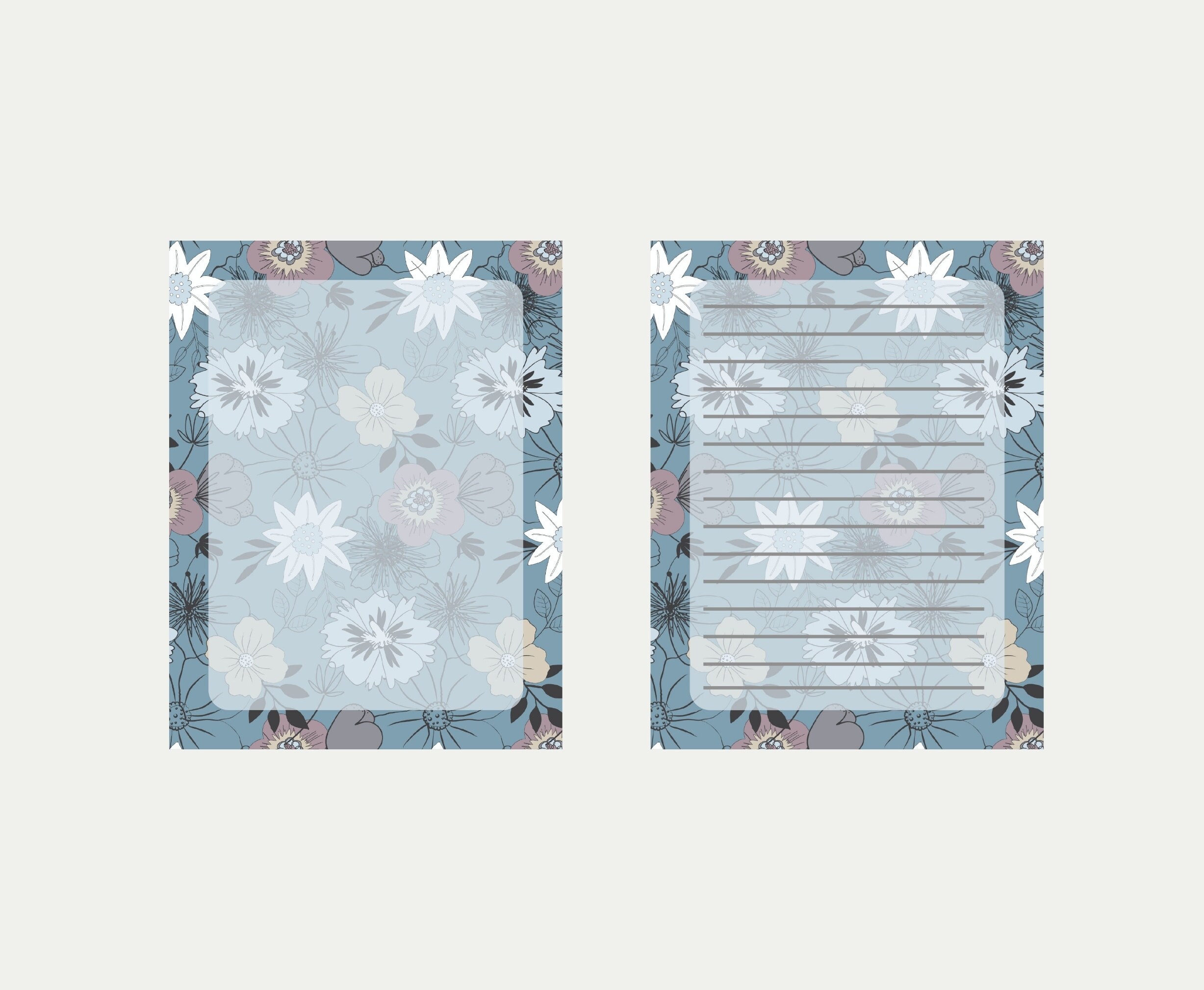 Printable Floral Stationery Printable Stationery US Letter - Etsy