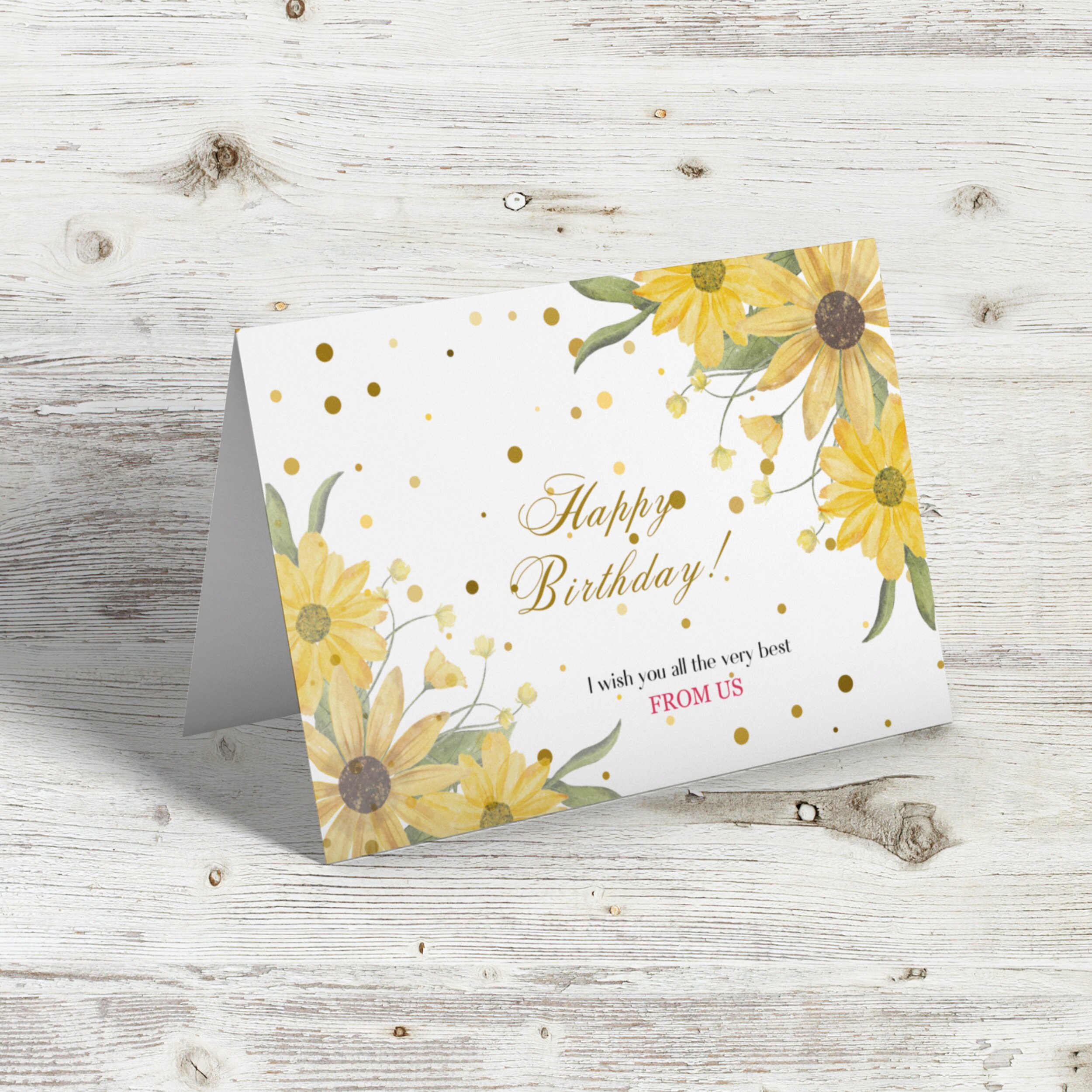 Yellow Daisy Birthday Card Digital Download for Heartfelt Greetings, US ...